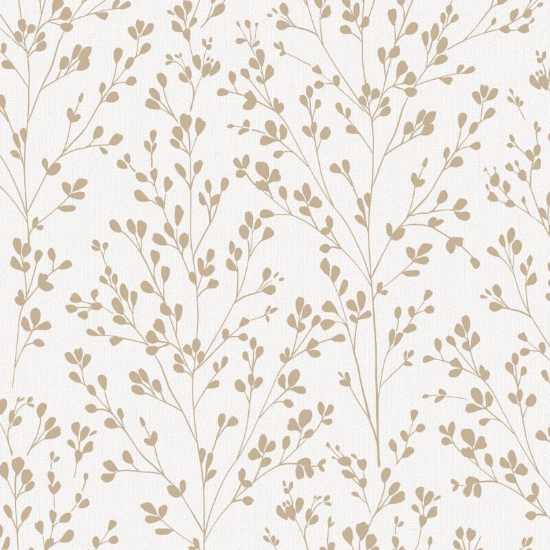 Omaru Calluna Leaf Motif Metallic Wallpaper – Wallpaper199